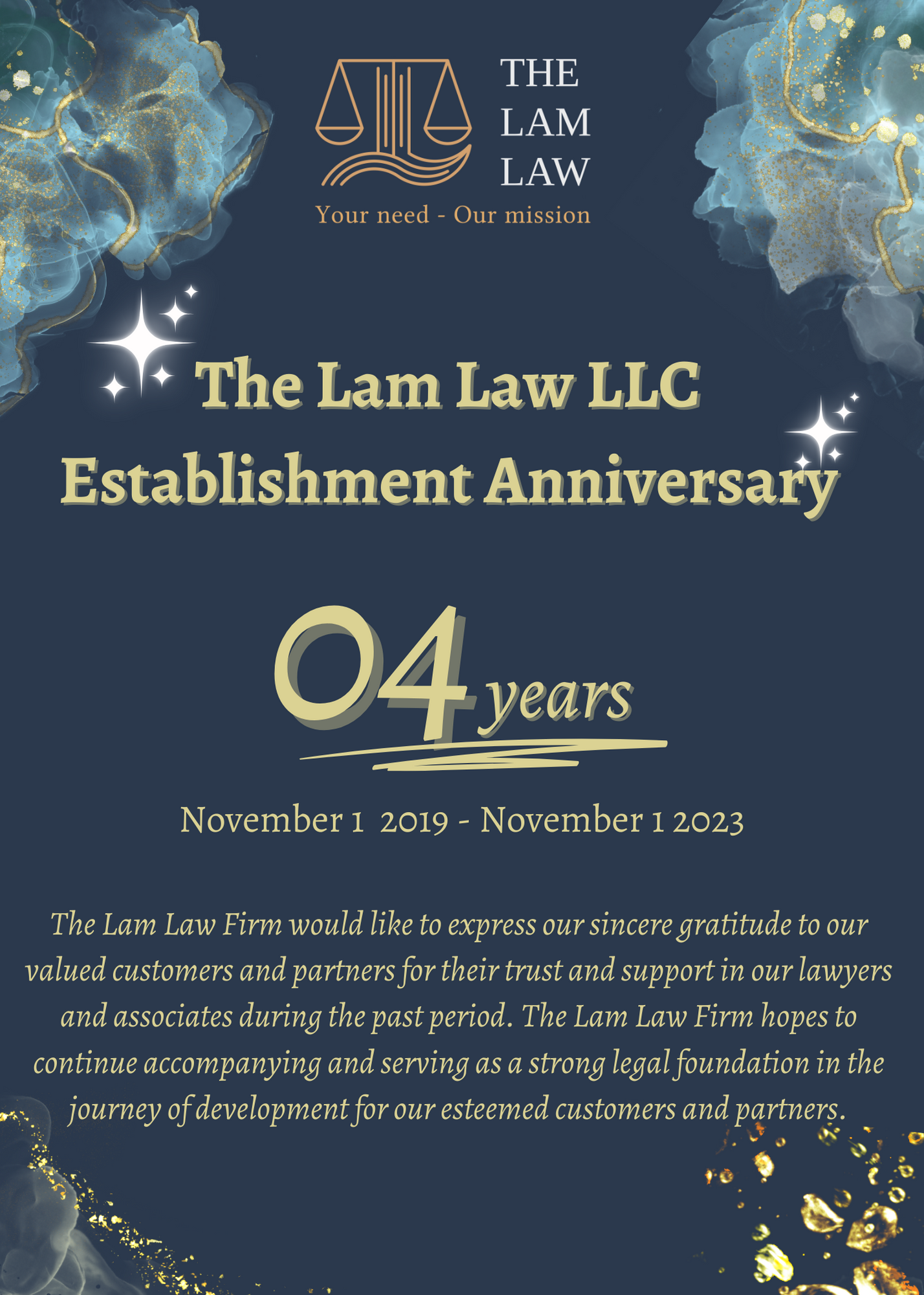 Celebrating the 4th anniversary of THE LAM LAW LLC - THE LAM LAW - CÔNG ...